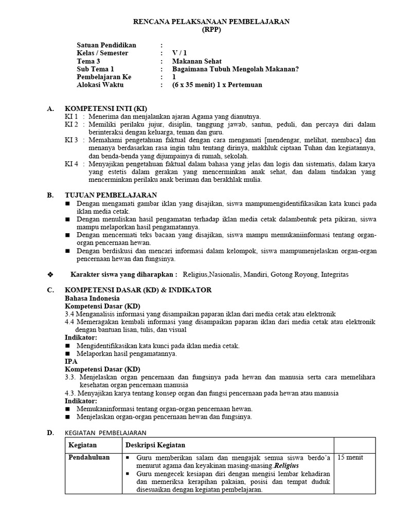 RPP Tema3 | PDF | Karier & Perkembangan | Pengembangan Diri