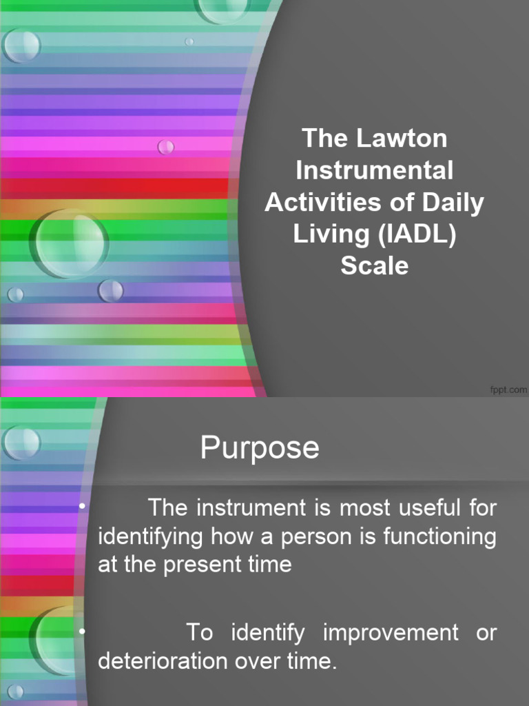 Lawton IADL Scale for Daily Living Assessment | PDF | Meal | Transport