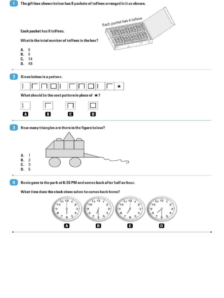 Math Sample Papers Class 3 | PDF