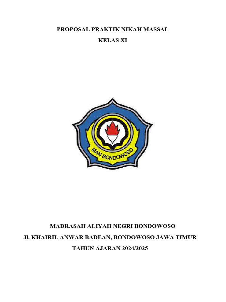 Proposal Nikah Massal MAN Bondowoso | PDF