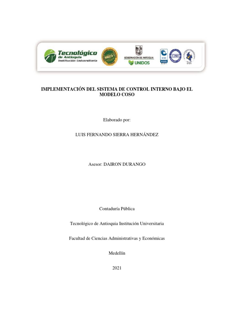 LUIS FERNANDO SIERRA - Articulo - Modelo COSO Gestion Riesgo | PDF ...