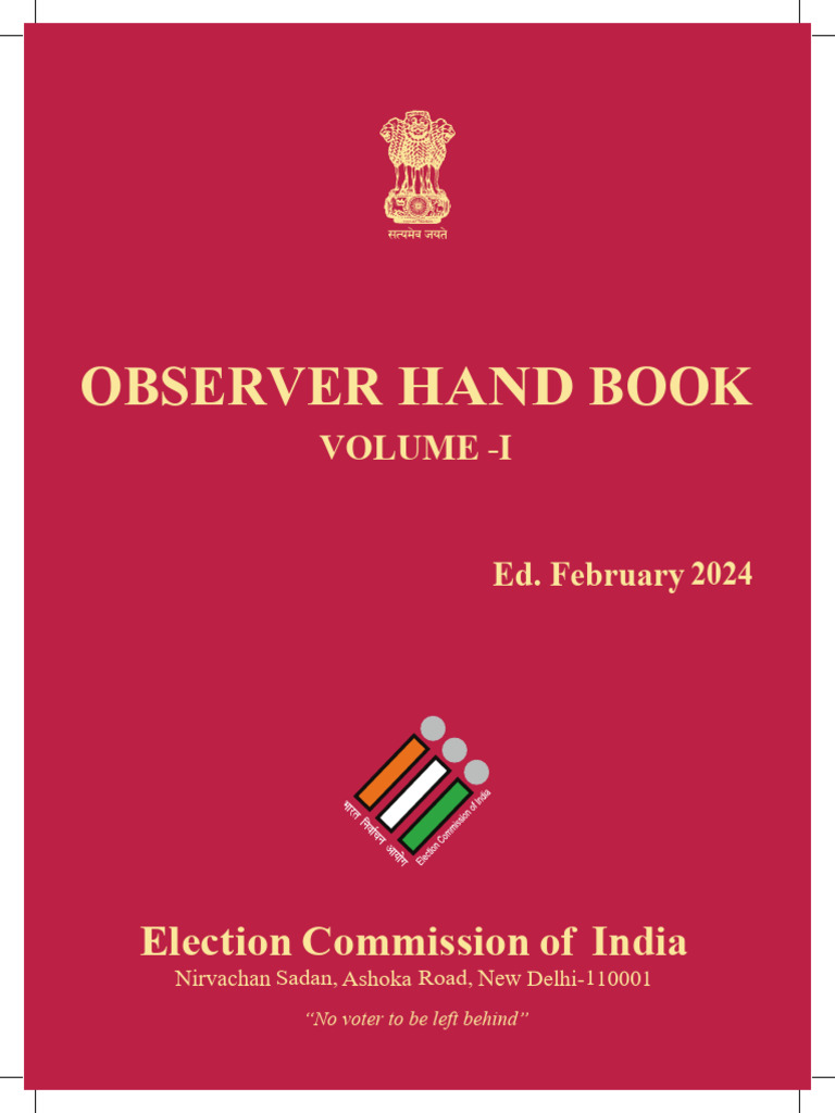Observer Manual | PDF | Electronic Voting | Elections