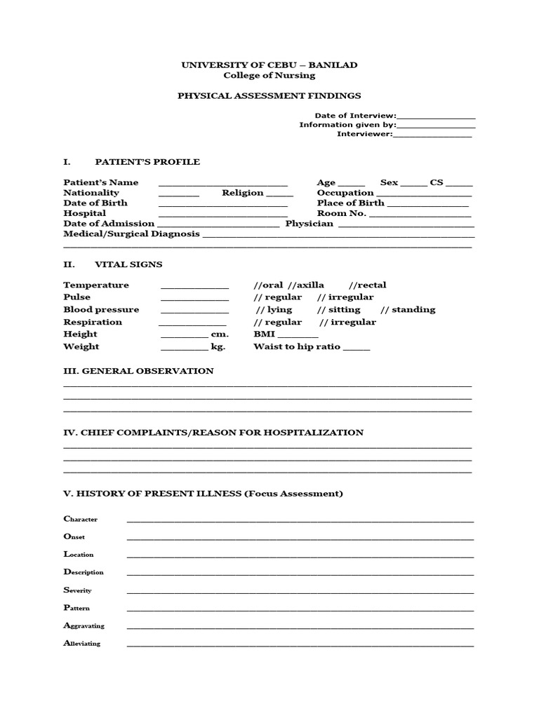 PA Forms Findings | Download Free PDF | Anatomical Terms Of Motion ...