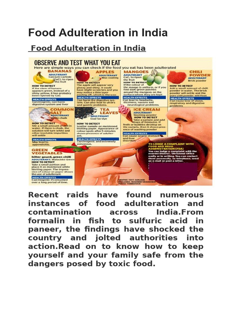 India Food Adulteration Crisis | PDF | Candy | Foods