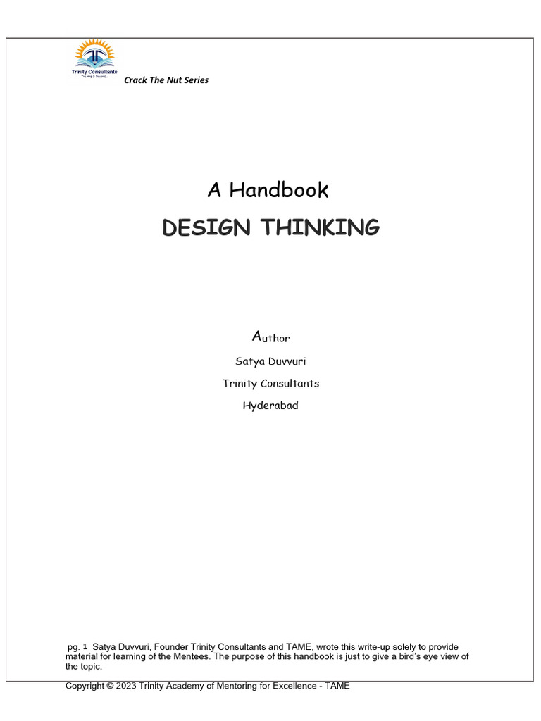 Design Thinking Handbook | PDF | Design Thinking | Mentorship