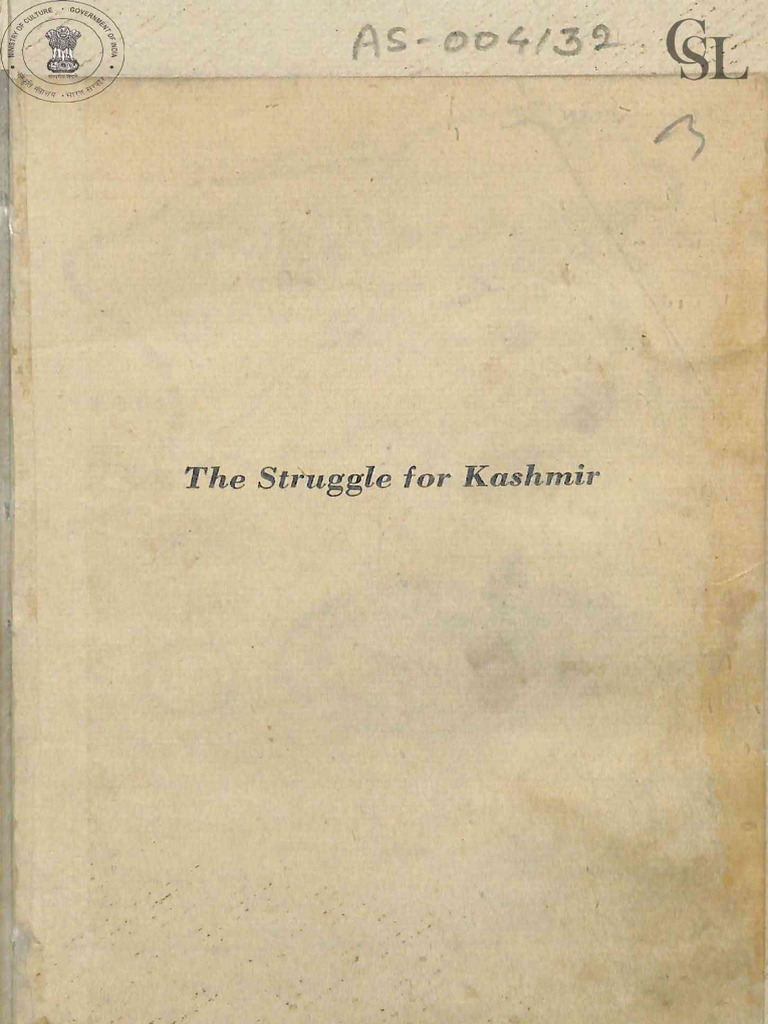 Struggle For Kashmir Michael Brecher Book 1953 | PDF | Kashmir