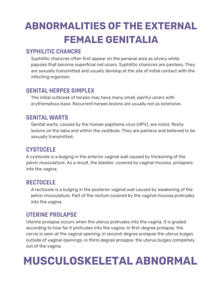 Abnormalities of The External Female Genitalia | PDF | Heart Valve | Ventricle (Heart)