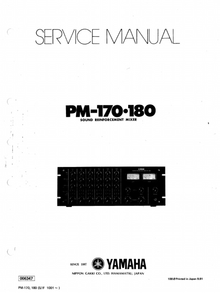 Yamaha PM180 Mix SM | PDF