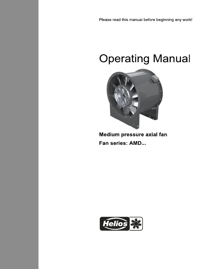 Operating Manual - HELIOS - Zuluftventilator - AMD 630 2 11kW | PDF