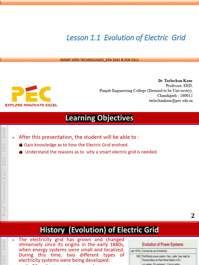 Lesson 1.1 Evolution of Electric Grid | PDF | Direct Current | Alternating Current