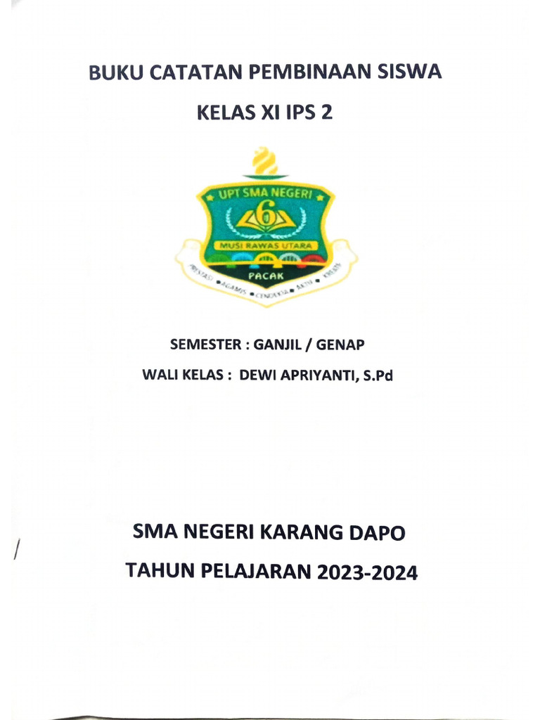Catatab Pembinaan Wali Kelas Xi Iis 2 | PDF