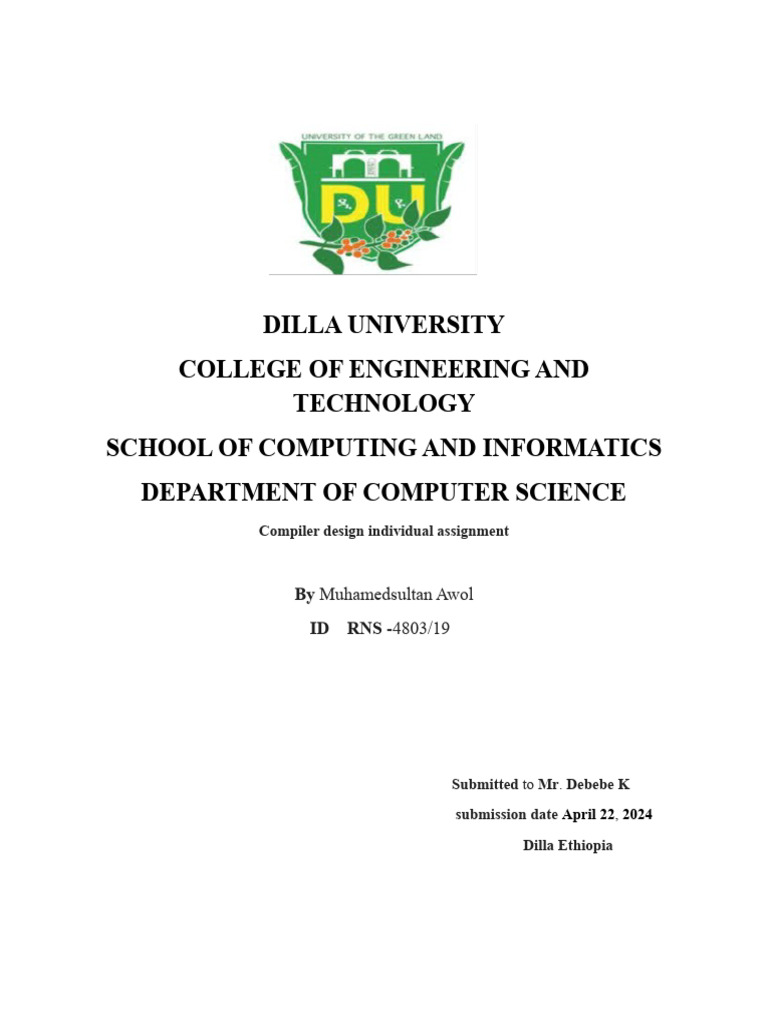 Muhamedsultan Awol Compiler | Download Free PDF | Theoretical Computer Science | Language Mechanics