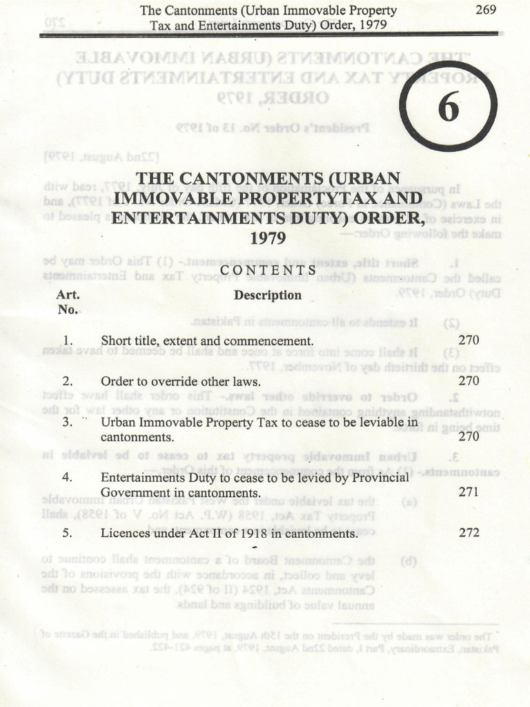 The Cantonment Urban Immovable Property Tax and Entertainmnet Duty ...