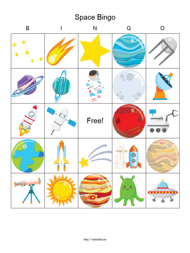 Set of 4 - Space Bingo | PDF