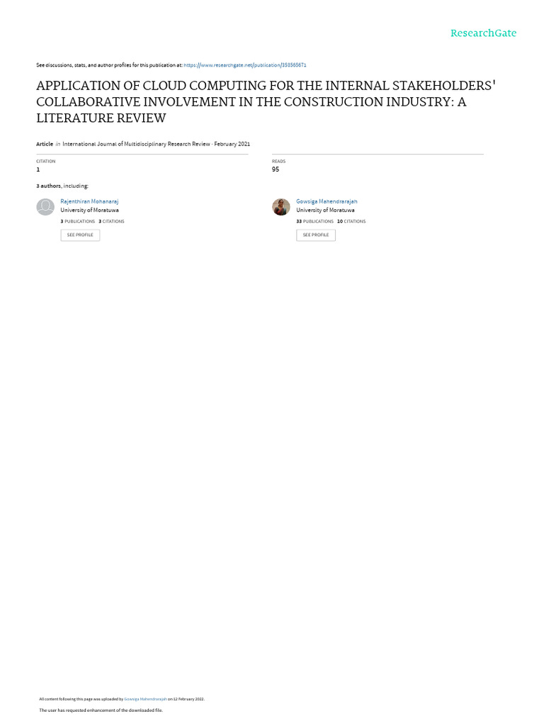 Application of Cloud Computing For The Internal Stakeholders | PDF ...