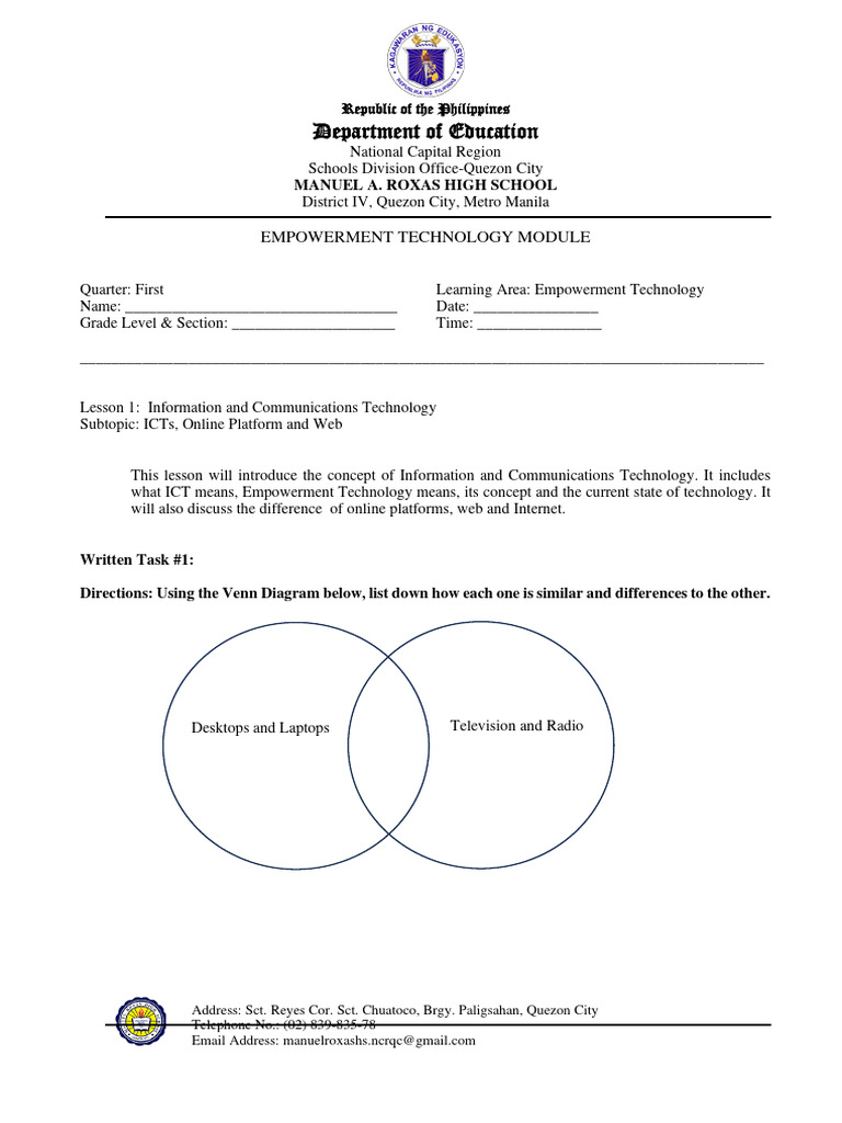Module 1 Empowerment Technology | PDF | World Wide Web | Internet & Web