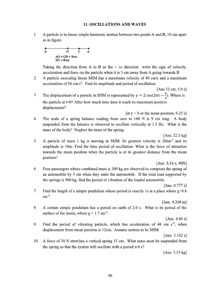Assignment Oscillations and Waves 1 | PDF
