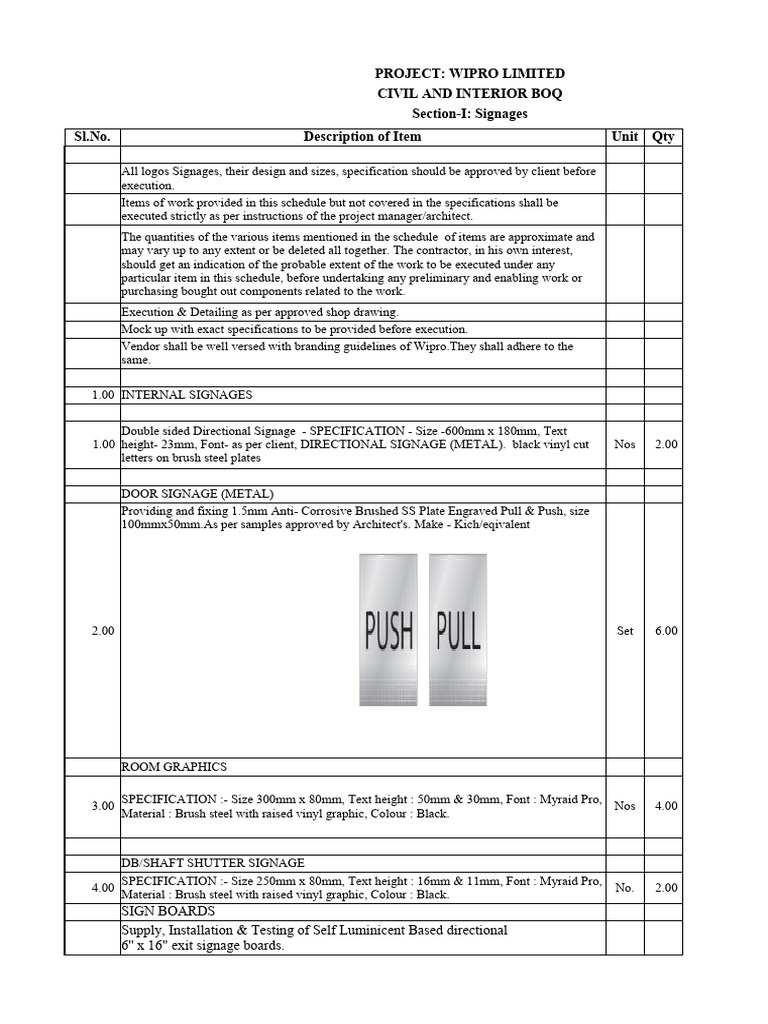 Brandhood Wipro Signage BOQ 13-9-23 | PDF | Technology & Engineering