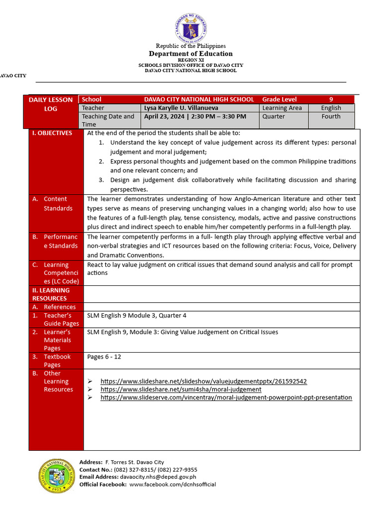 Understanding Value Judgement in Class | PDF | Morality | Learning