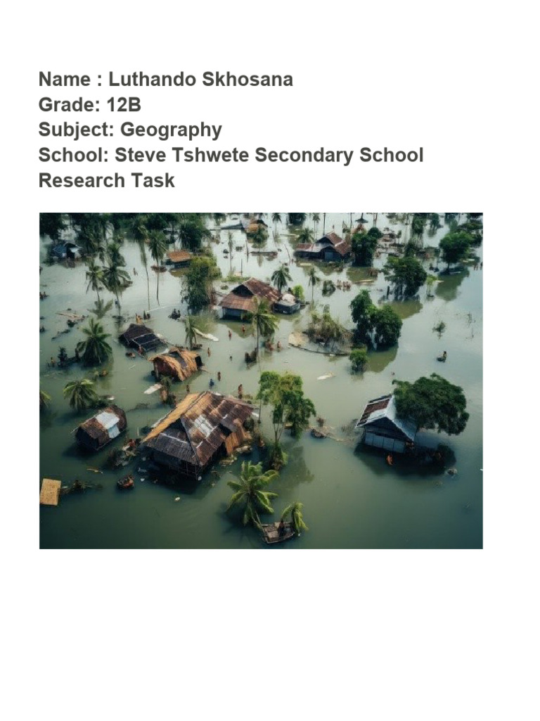 Luthando Geo1 | PDF | Flood | Emergency Management