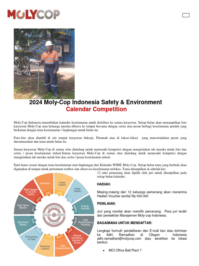 2024 MCI Safety Calendar Entry Letter Form Ind | PDF | Karier & Perkembangan | Bisnis