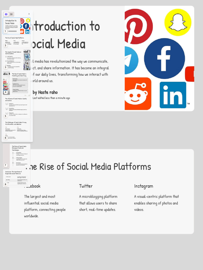Introduction To Social Media - Gamma | PDF | Popular Culture & Media Studies | Social Media