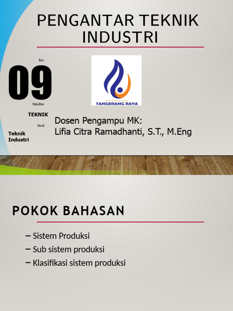 Modul PTI 09 - Sistem Produksi Klasifikasi | PDF