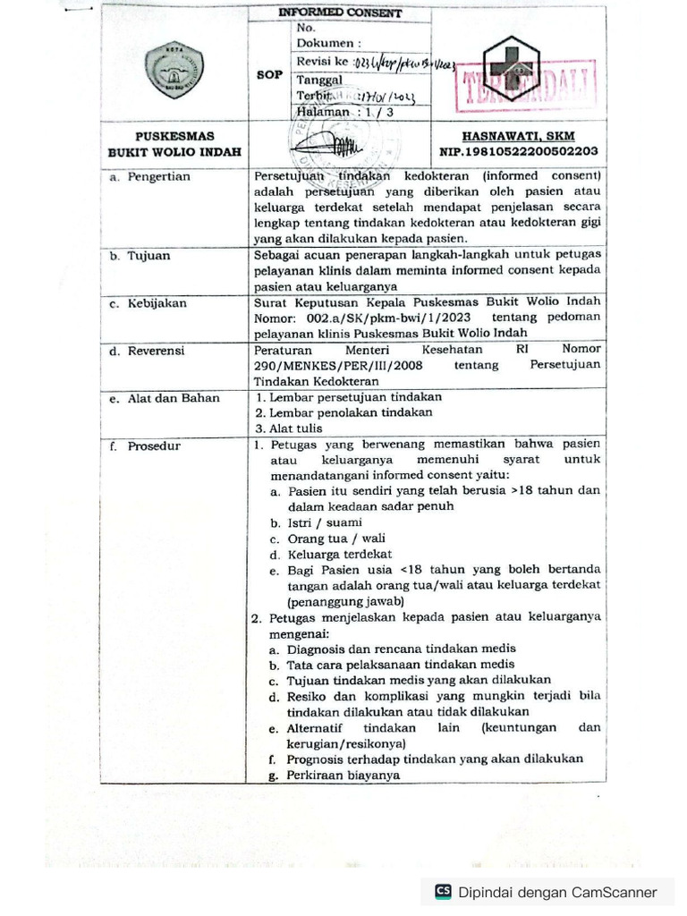 Sop Informed Consent | PDF