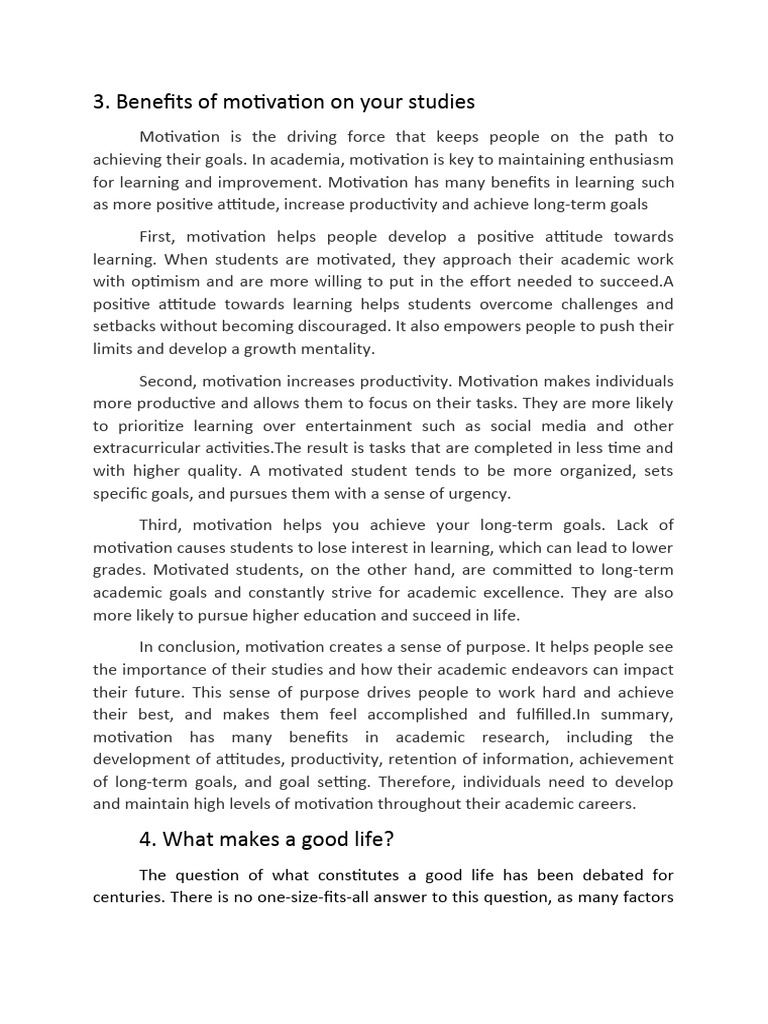 Cause Effect Essay | PDF | Motivational | Motivation