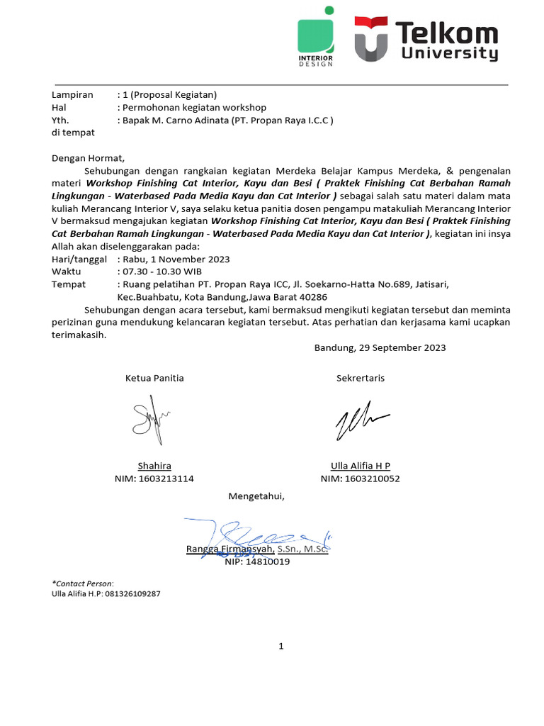 Proposal Kegiatan - PT Propan Raya - RGF 2023 | PDF