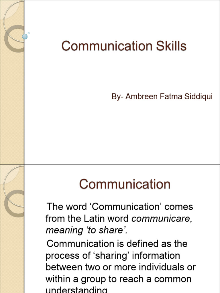 Effective Communication Skills Guide | PDF | Communication | Nonverbal ...