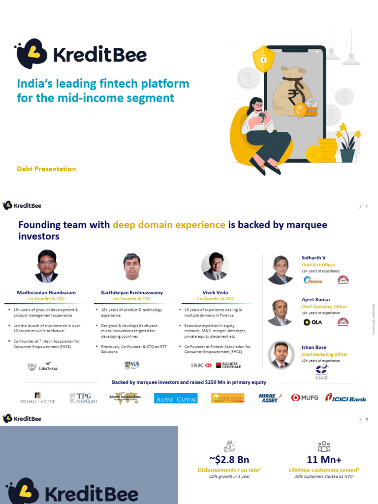 KreditBee - Debt Presentation-Dec'23 (Krazybee) | PDF | Mergers And Acquisitions | Money