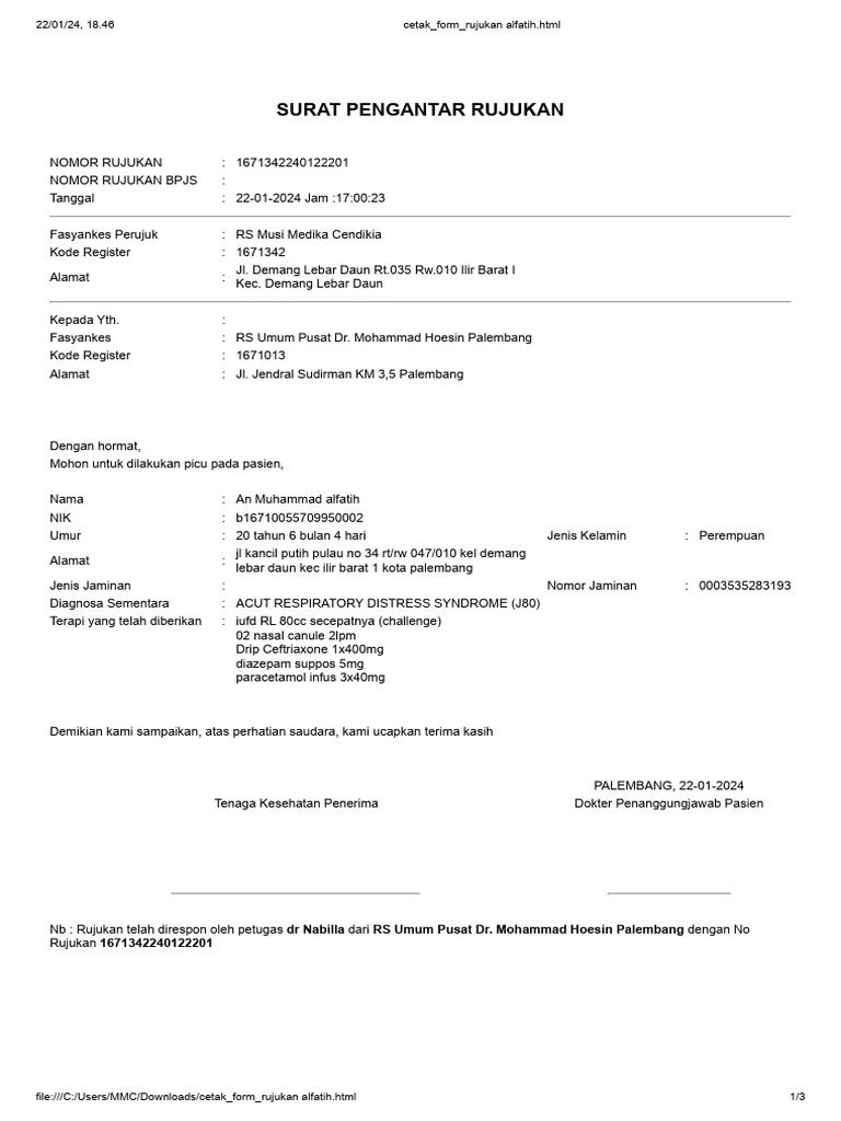 Cetak - Form - Rujukan Alfatih - HTML Baru | PDF