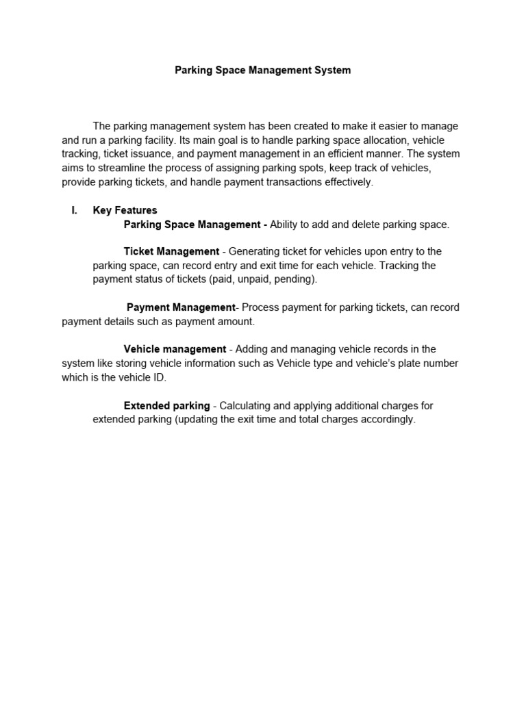 Parking Management System | PDF | Parking | Computing