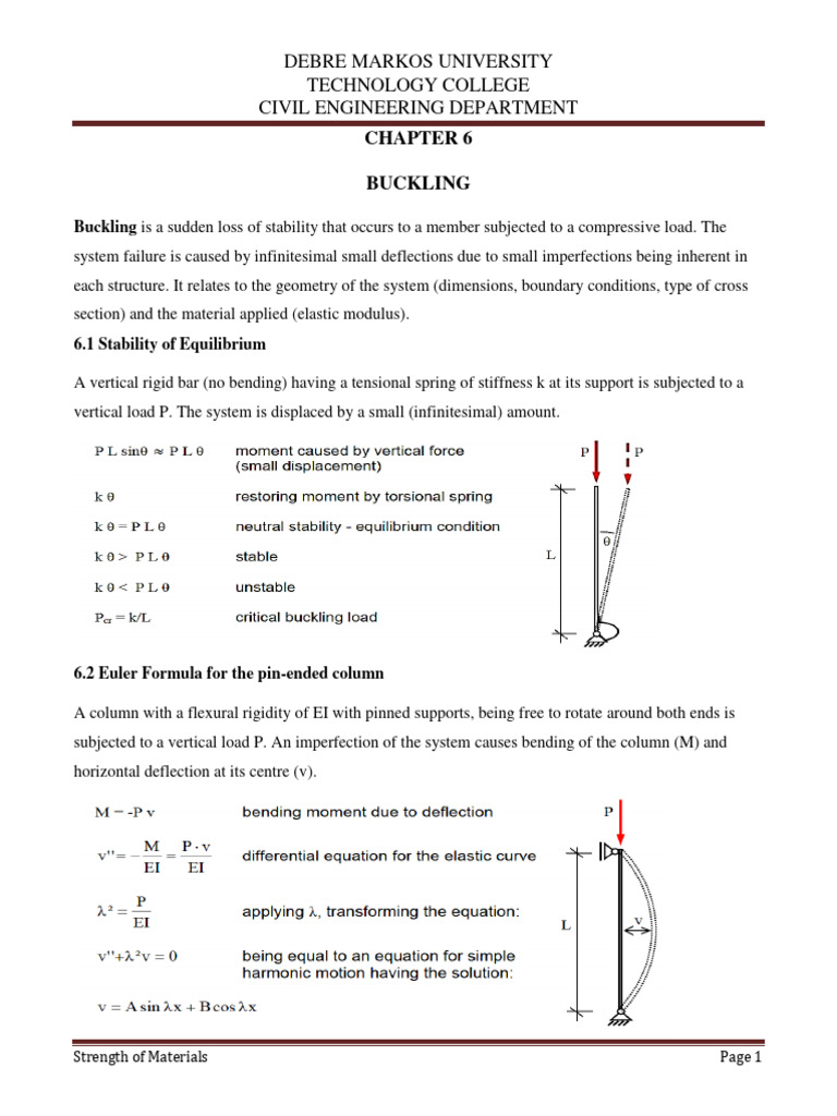Chap 6 | PDF | Buckling | Continuum Mechanics