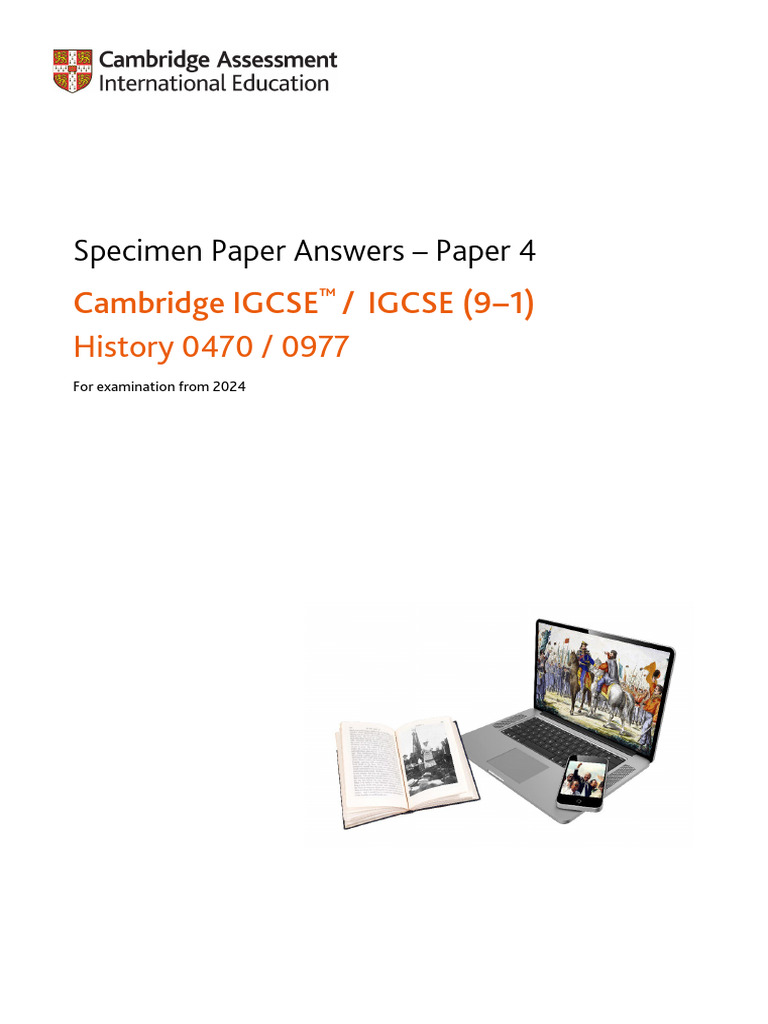 0470 Specimen Paper Answers Paper 4 (for Examination From 2024) 1 | PDF ...