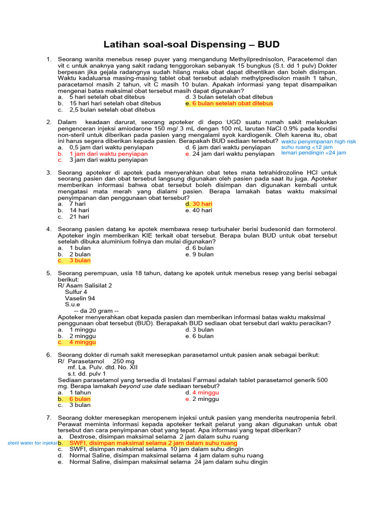 Dispensing - BUD | PDF