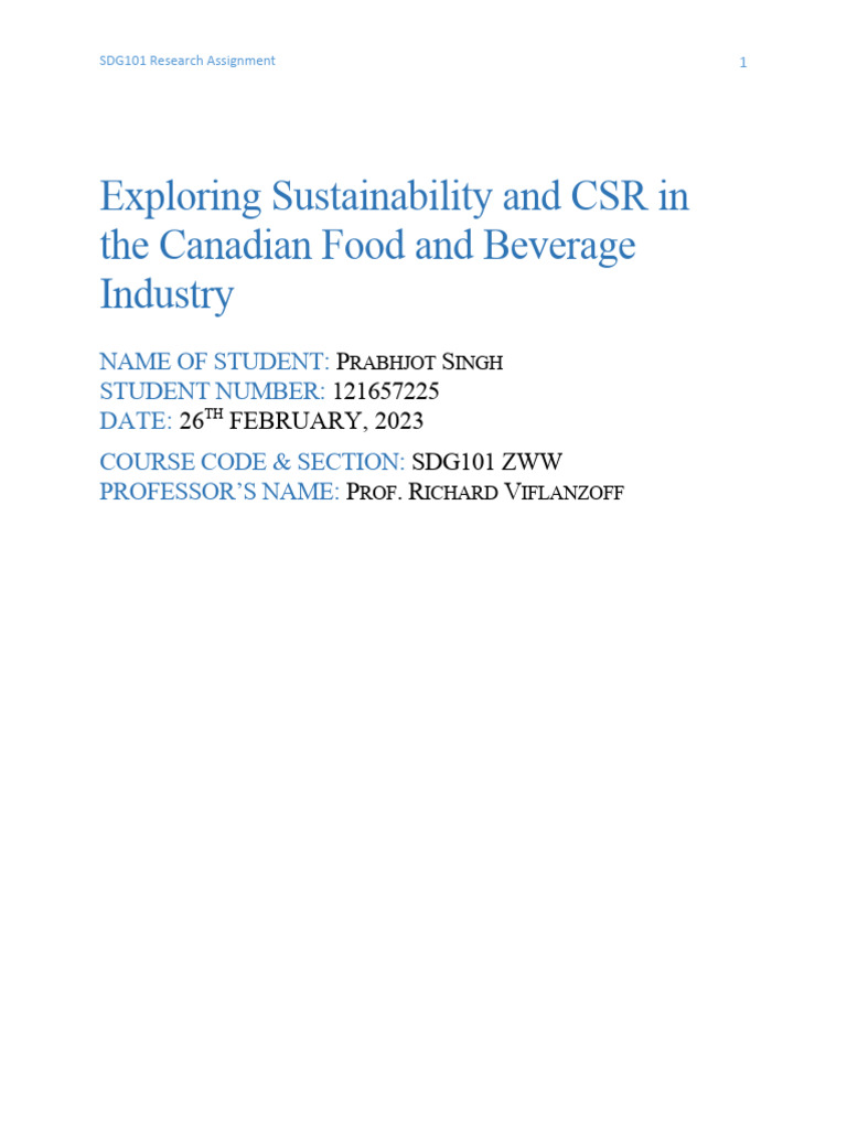 SDG101 Research Report, by Prabhjot Singh For Prof - Richard Viflanzoff ...
