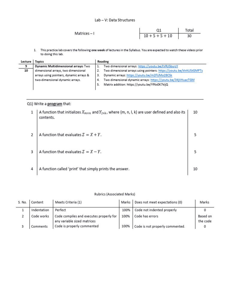 Week 5 Matrices I | PDF | Matrix (Mathematics) | 2 D Computer Graphics
