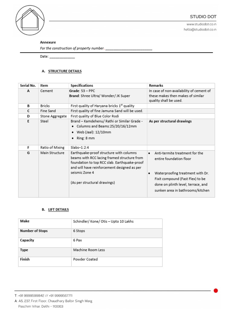 SK Tech - Sample Annexure | PDF | Countertop | Building Engineering