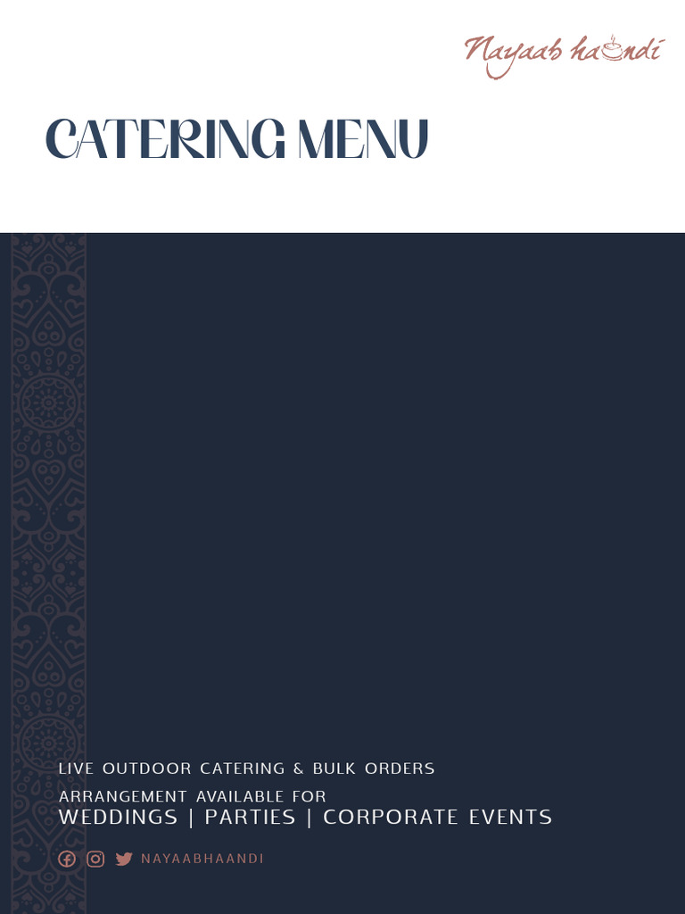 Catering Menu | PDF | South Asian Cuisine | Western Cuisine