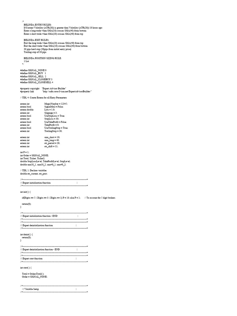 Belinda Setup MQL4 | Download Free PDF | Computer Programming | Software Engineering