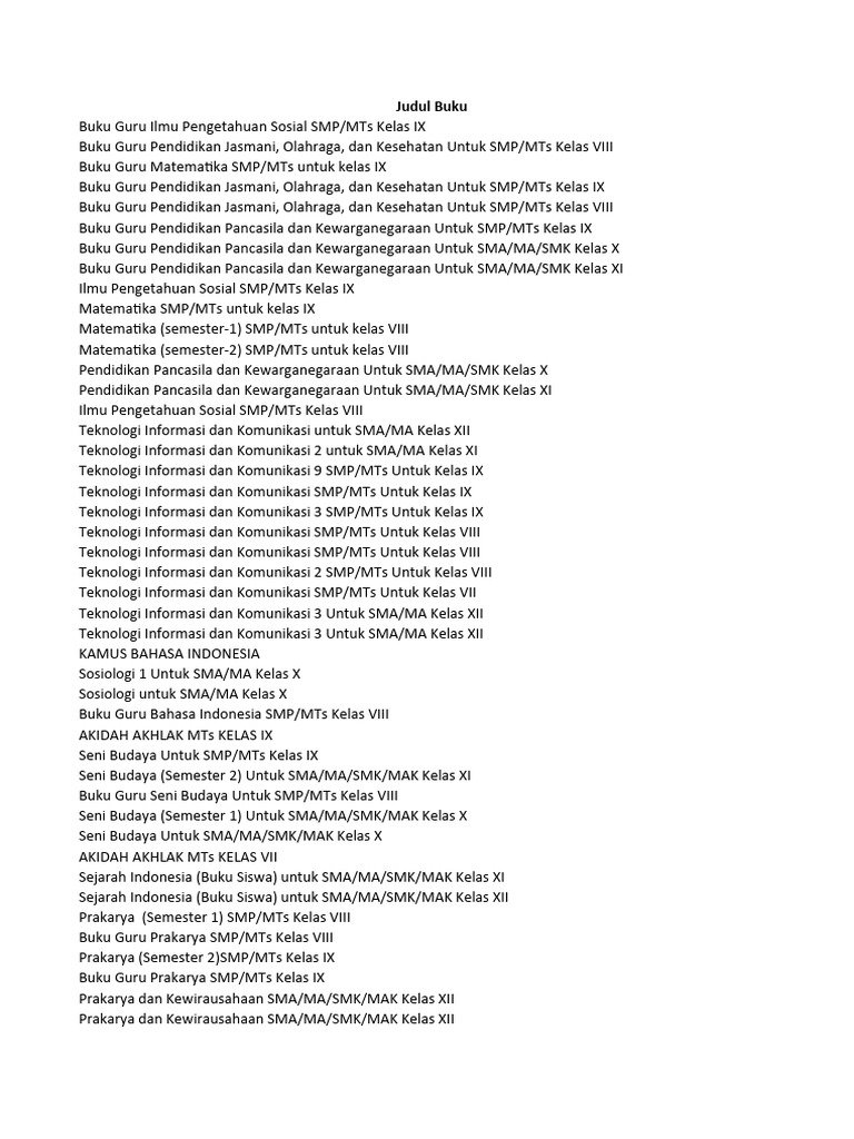 Template Buku Perpustakaan | PDF