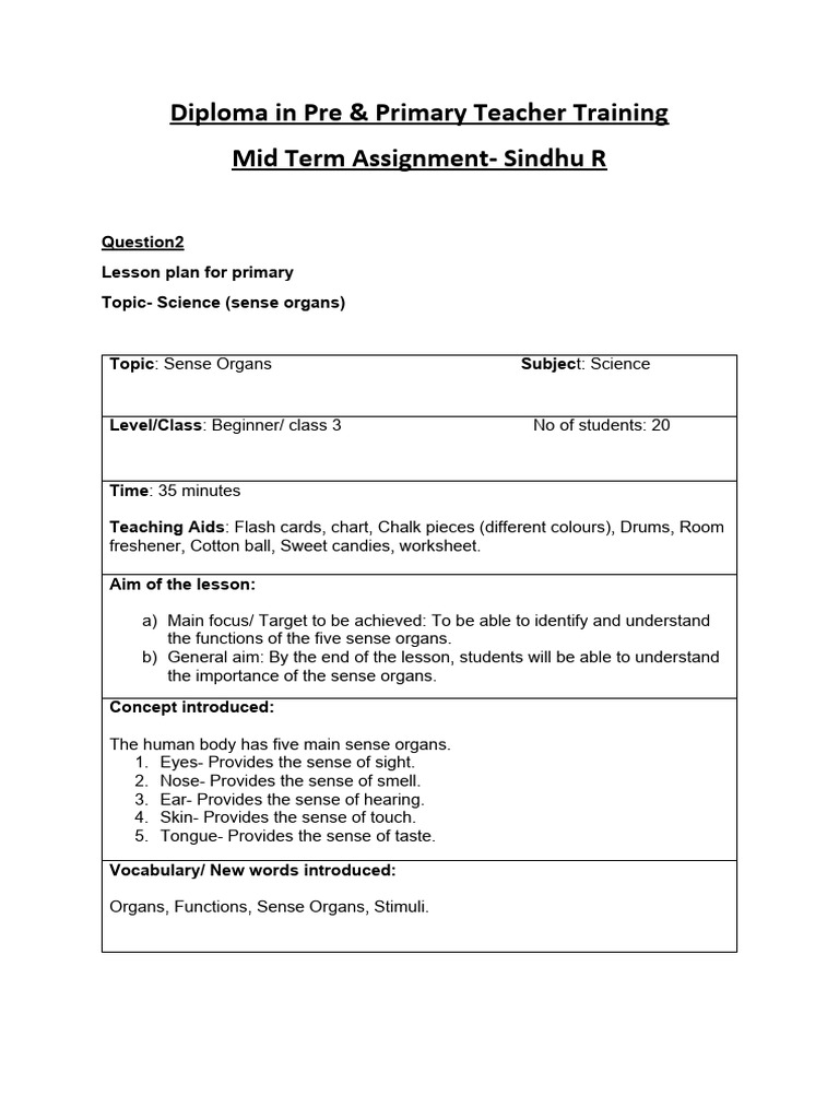 Checked 1713978808 Sindhu R | PDF | Senses | Learning