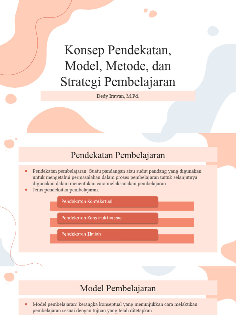 Konsep Pendekatan, Model, Metode, Dan Strategi Pembelajaran | PDF