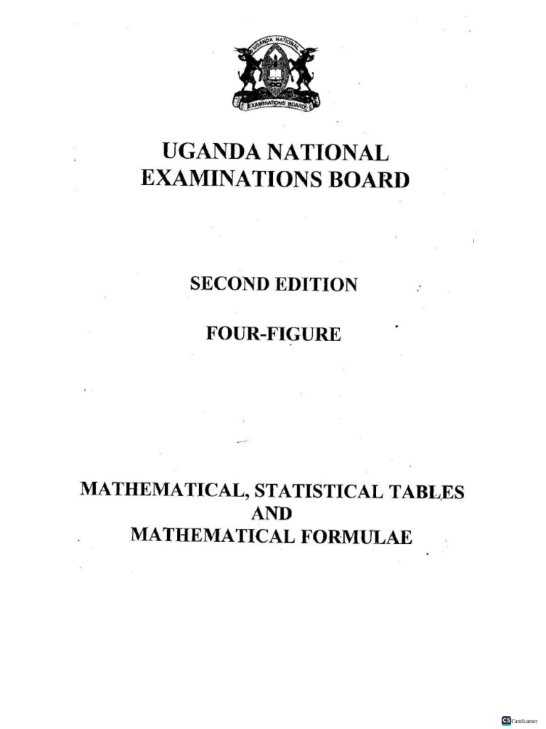 Uneb Maths Tables | PDF
