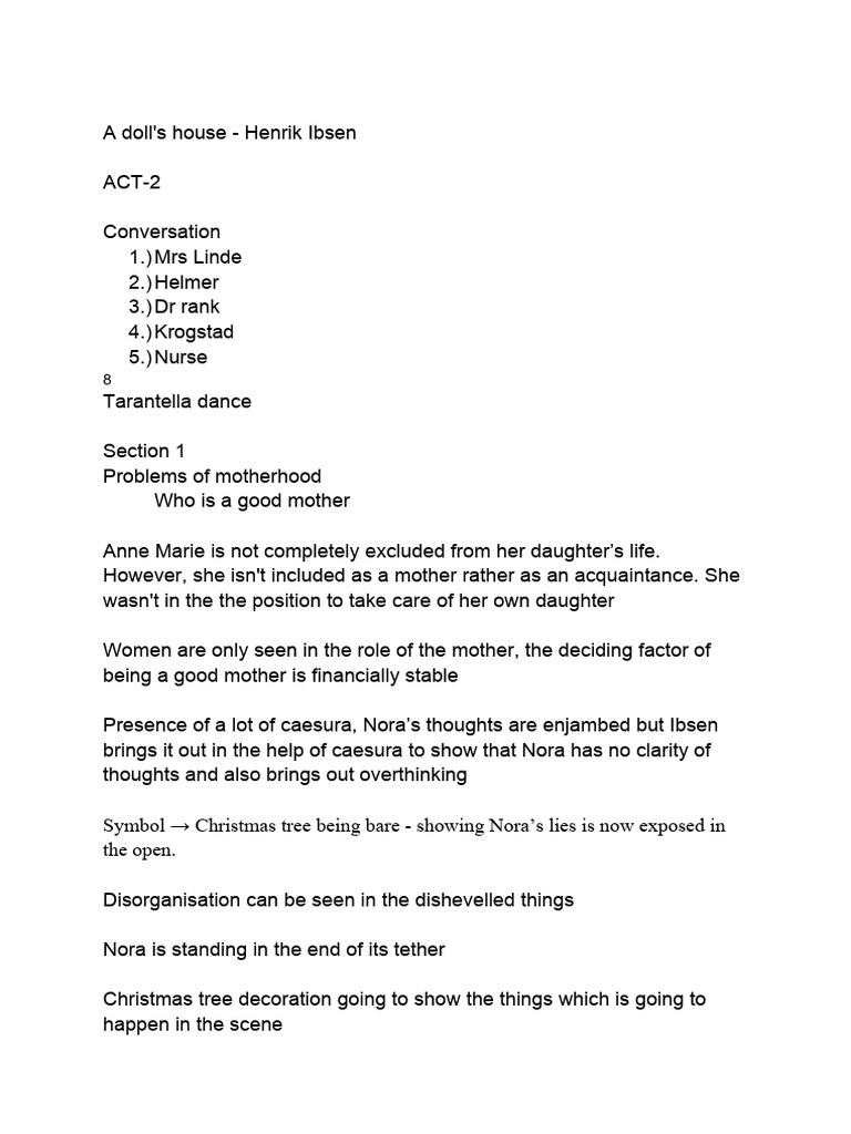 Dolls House Act 2 and Act 3 | PDF | A Doll's House