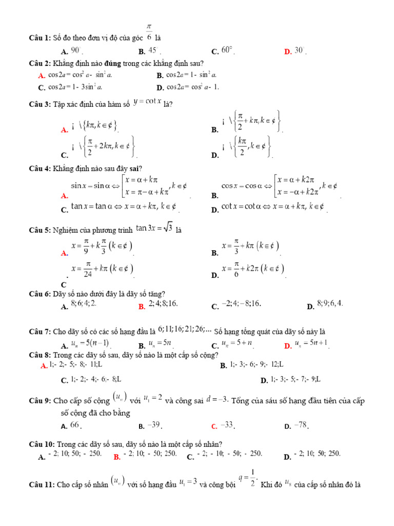 Đề gốc 2 CK1 GDTX | PDF