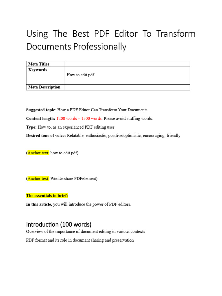 Using The Best PDF Editor To Transform Documents Professionally | PDF