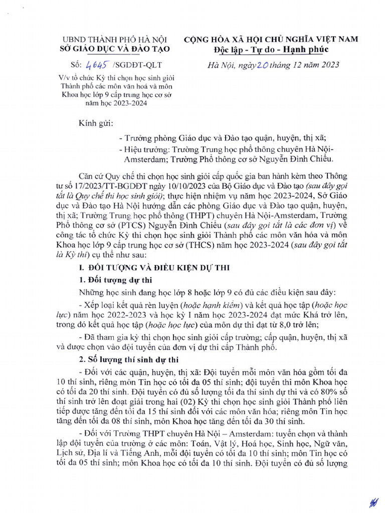 4645-SGD-QLT HD Thi HSG9 2023-2024 | PDF